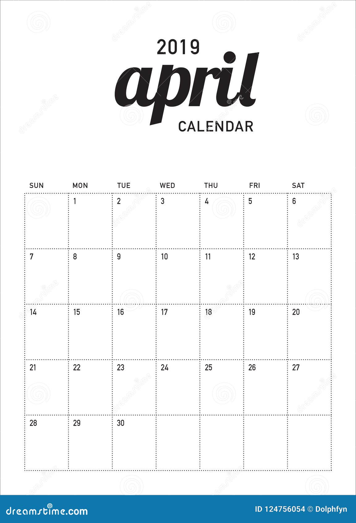 April 2019 Desk Calendar Vector Illustration Stock Vector ...