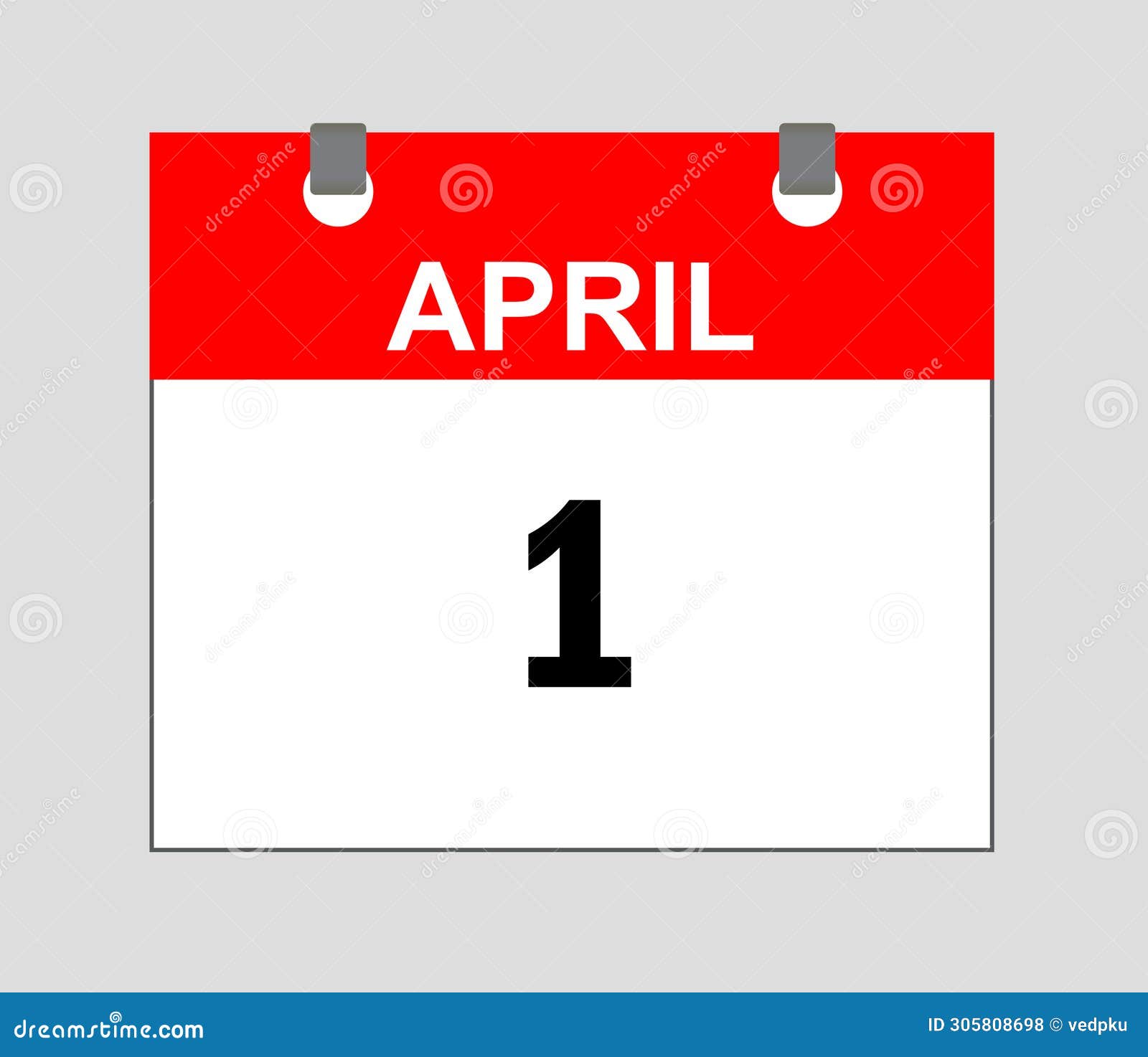 April First, Calendar Icon Red and White, Calender Vector, Date Icon ...