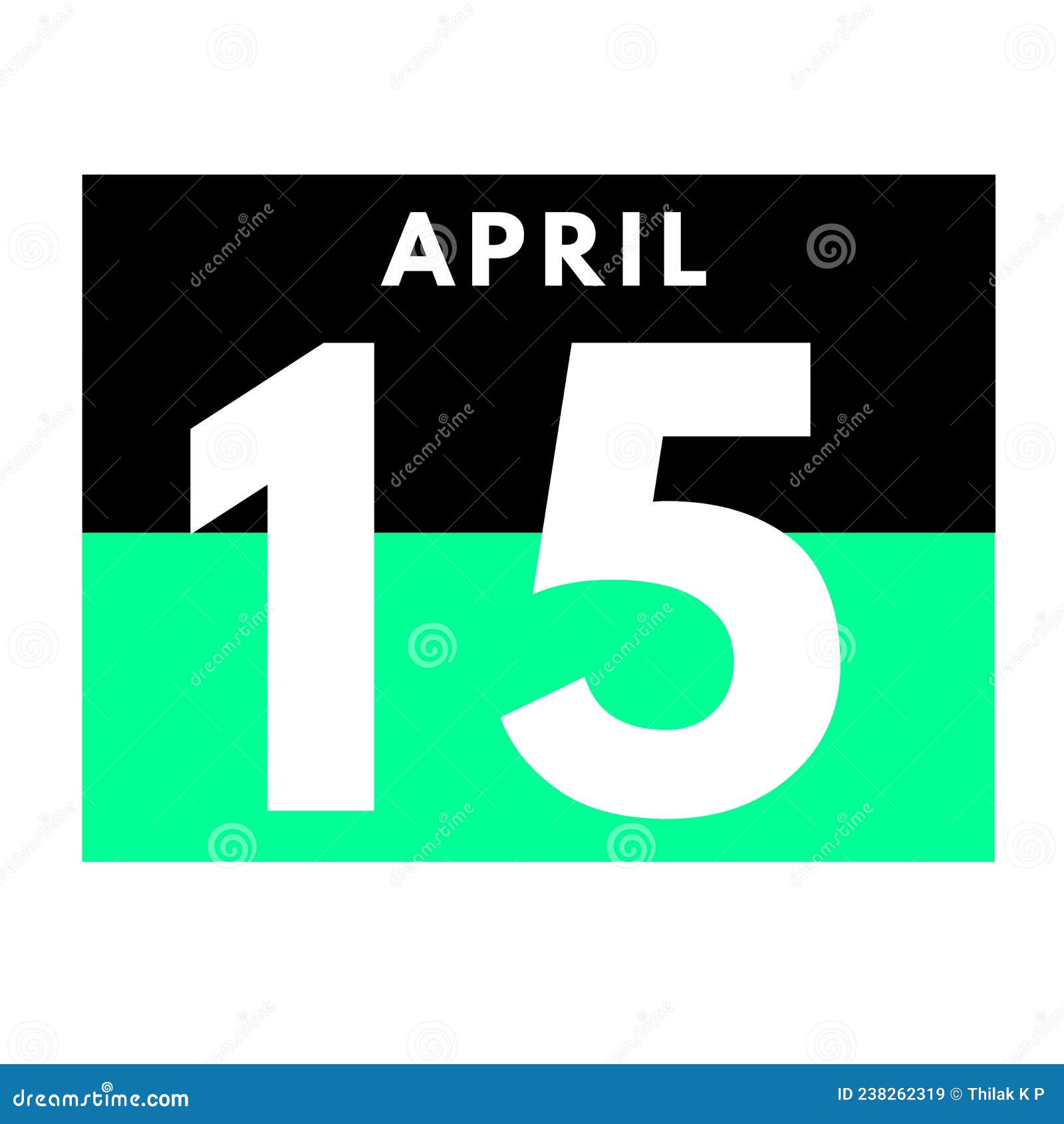 April 15 . Flat daily Calendar Icon .date ,day, Month Stock ...
