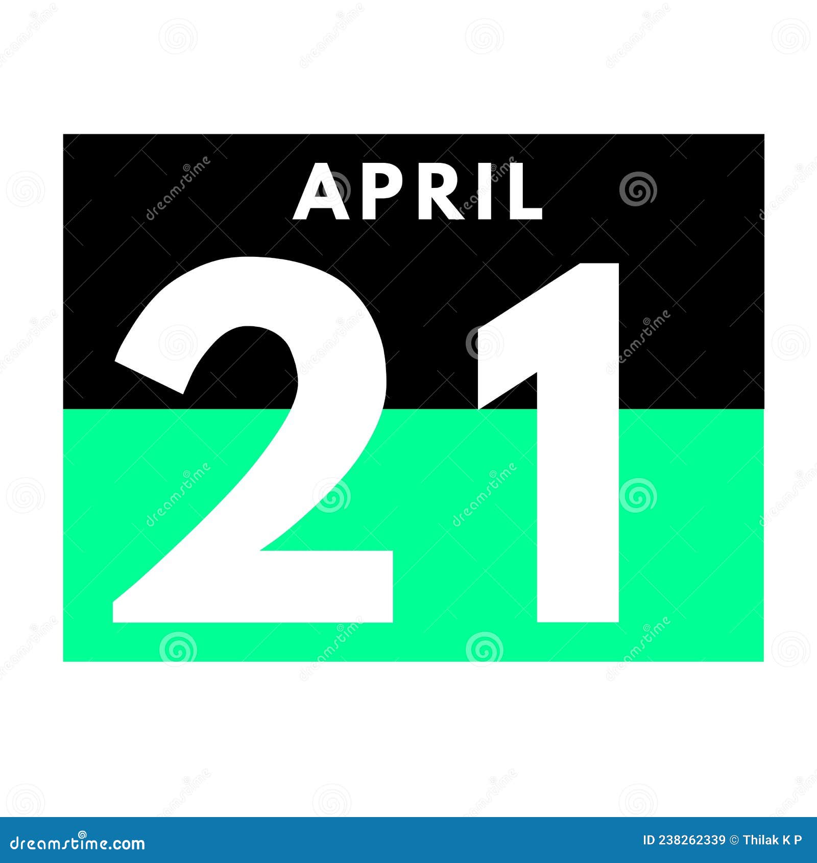 April 21 . Flat daily Calendar Icon .date ,day, Month Stock ...