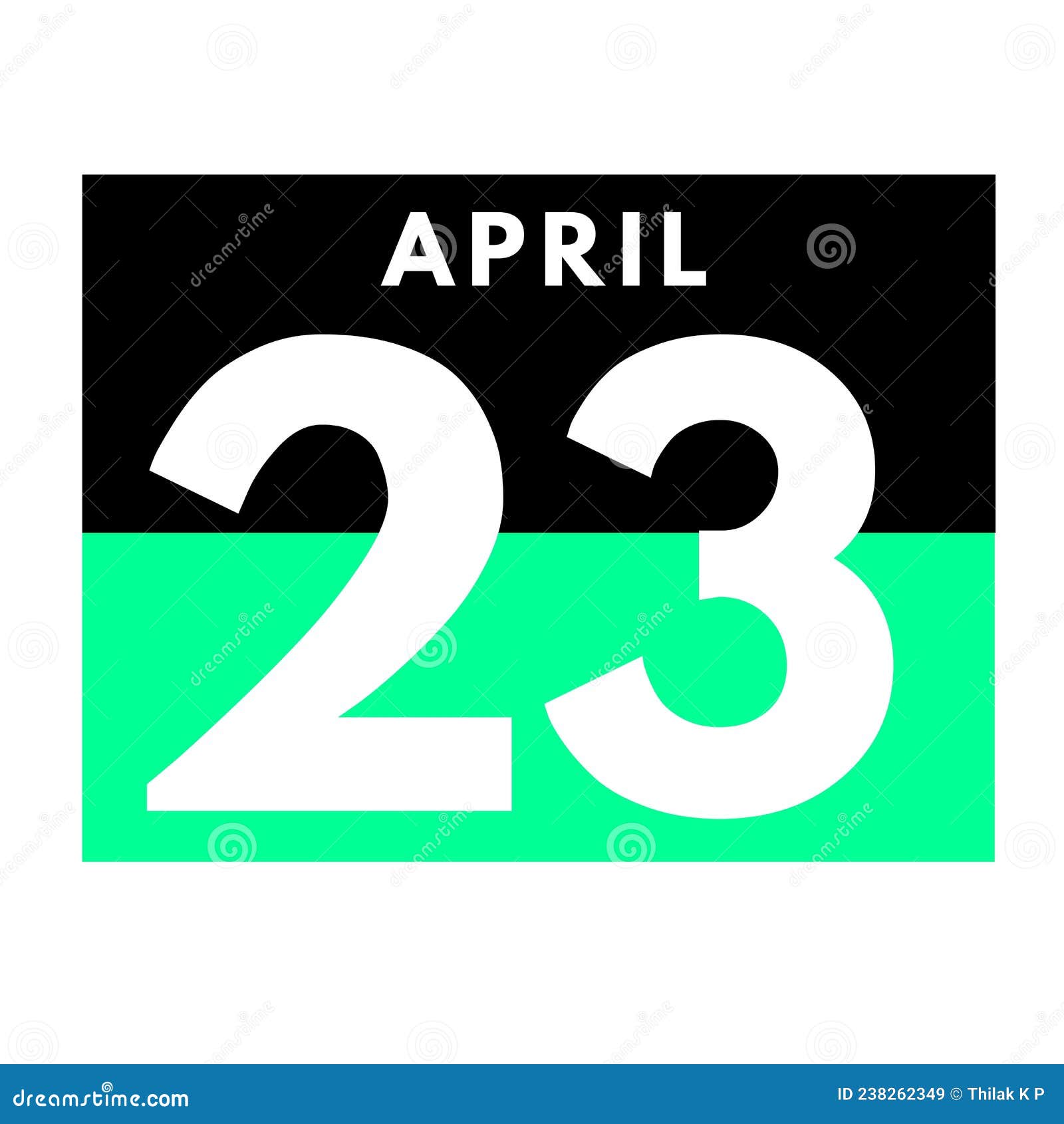 April 23 . Flat daily Calendar Icon .date ,day, Month Stock ...