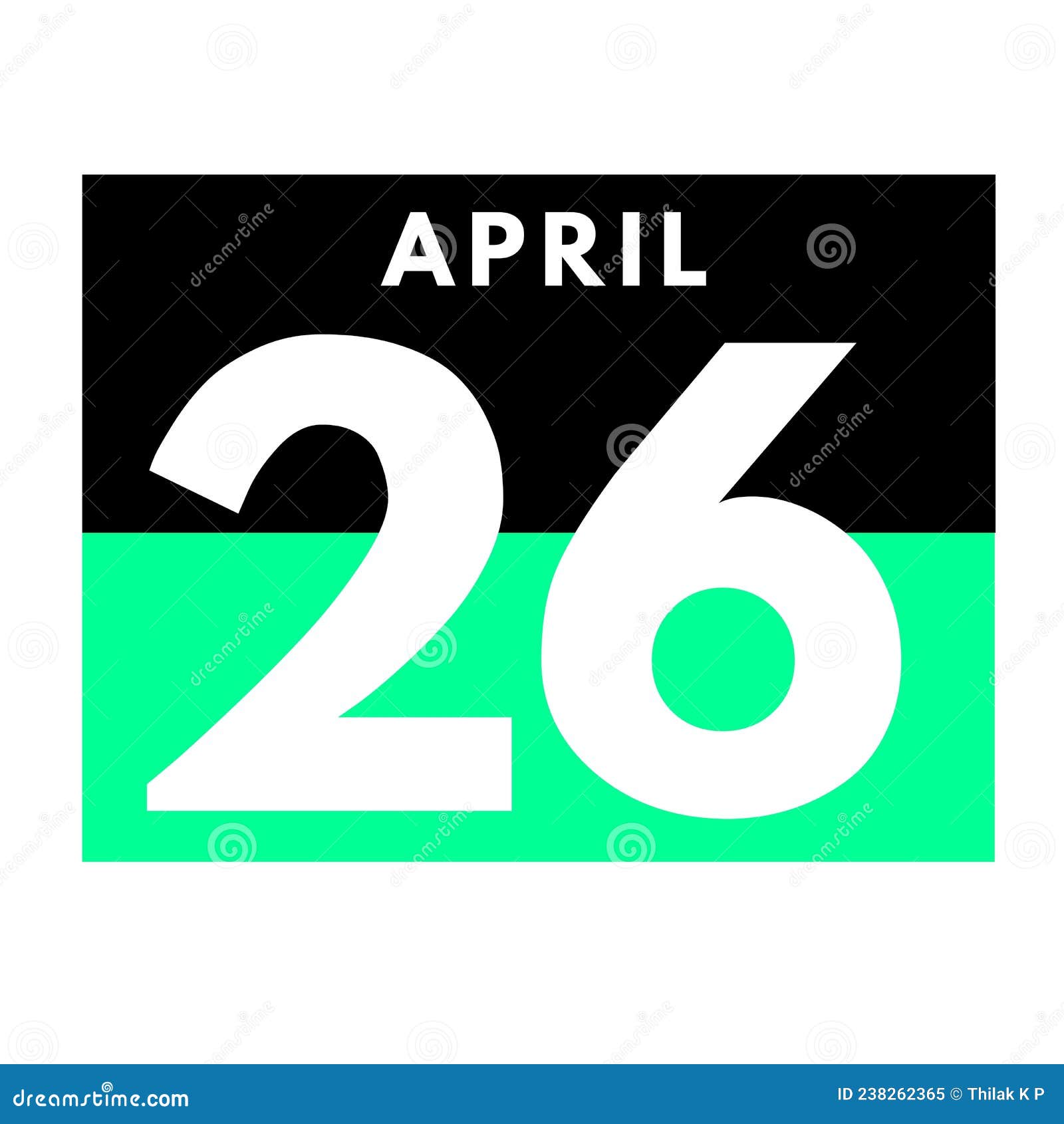 April 26 . Flat daily Calendar Icon .date ,day, Month Stock ...