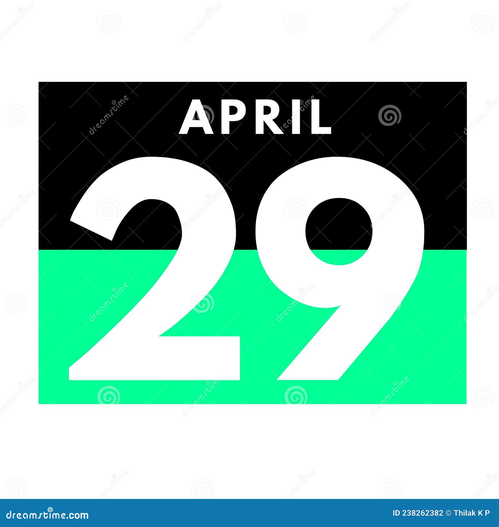 April 29 . Flat daily Calendar Icon .date ,day, Month Stock ...