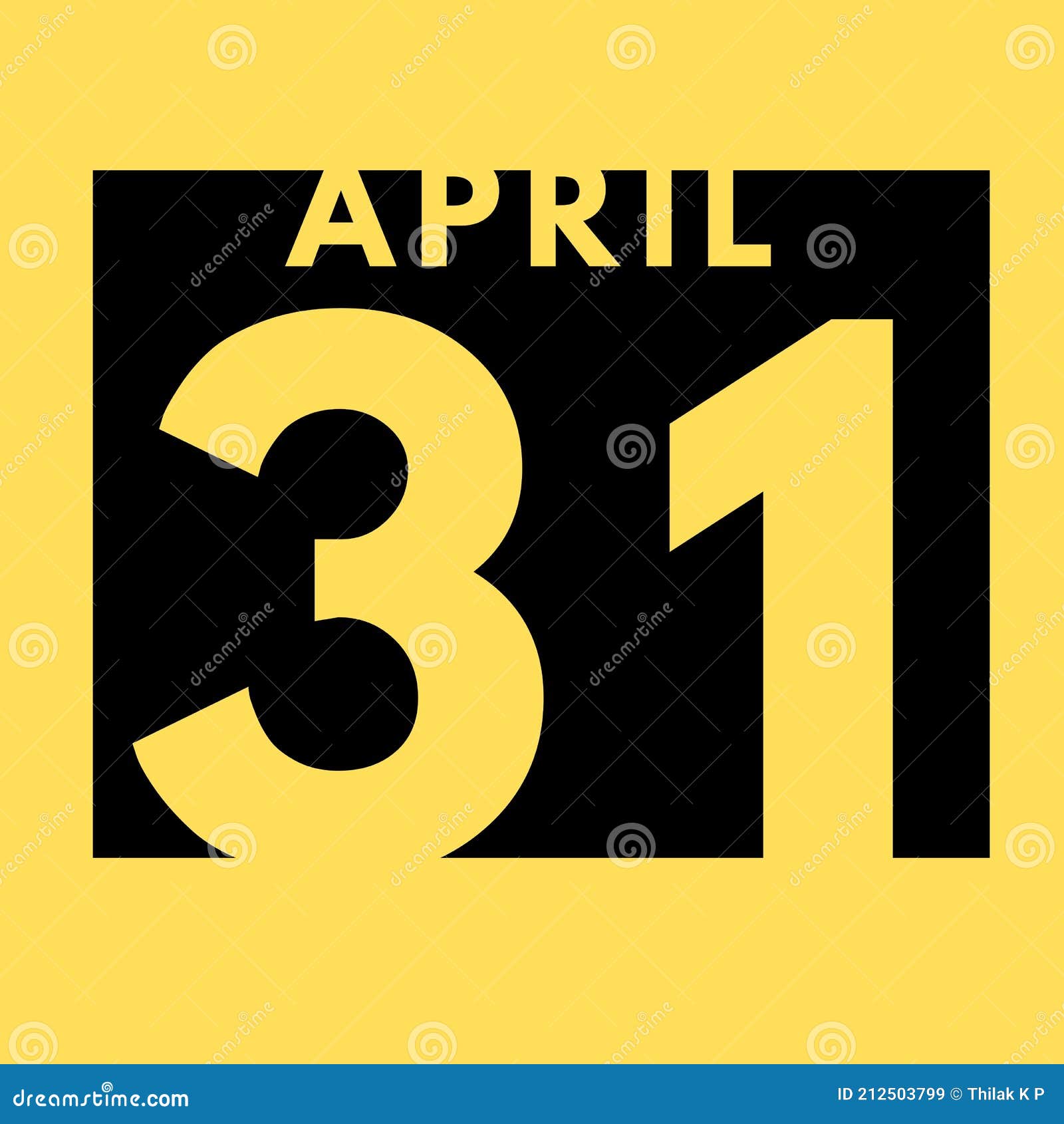April 31 . Flat Modern daily Calendar Icon .date ,day, Month Stock ...