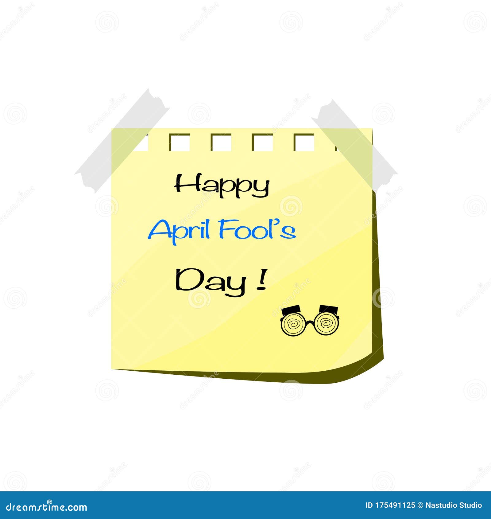April Fool Day Text on Taped Note Paper Stock Vector - Illustration of ...