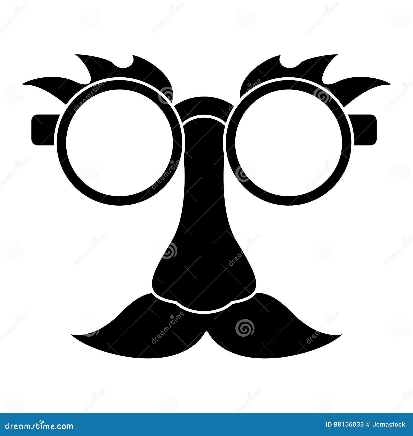 April Fool Mask Comic Pictogram Stock Illustration - Illustration of ...