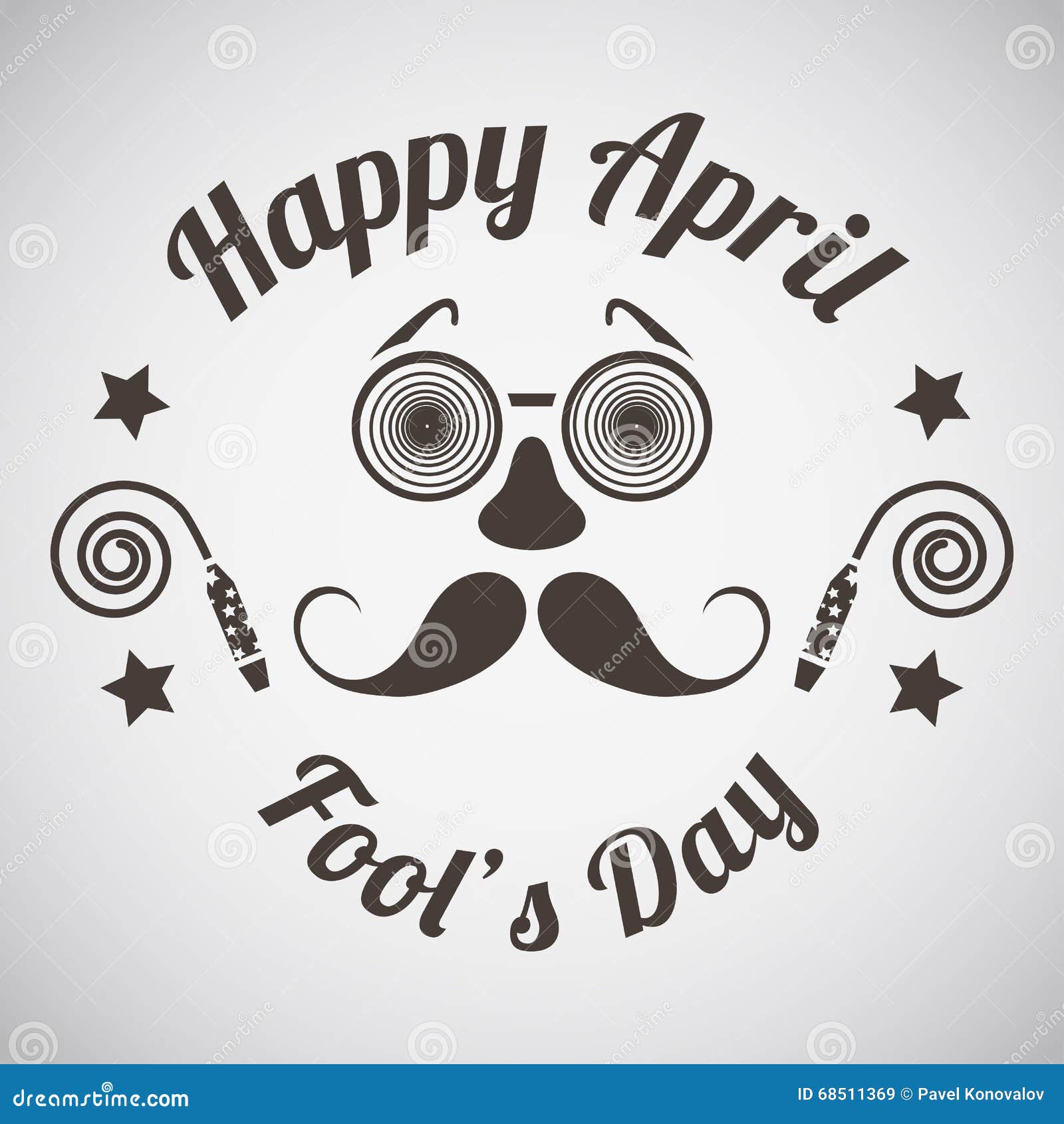 April fool s day emblem stock vector. Illustration of crazy - 68511369