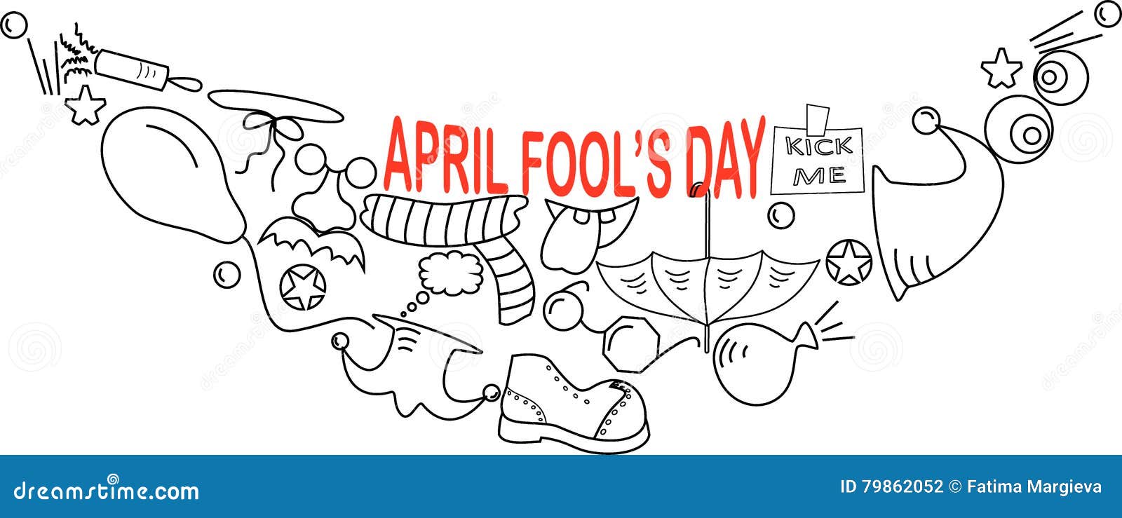 April fool s day sketch stock vector. Illustration of happiness - 79862052