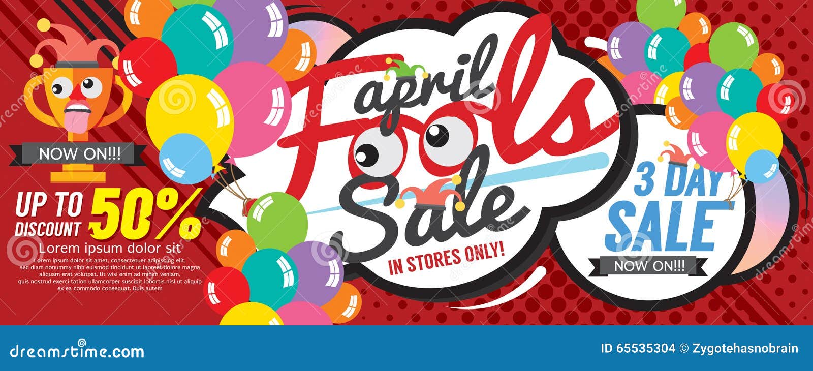 April Fool Sale 1500x600 Pixel Banner. Stock Vector - Illustration of ...