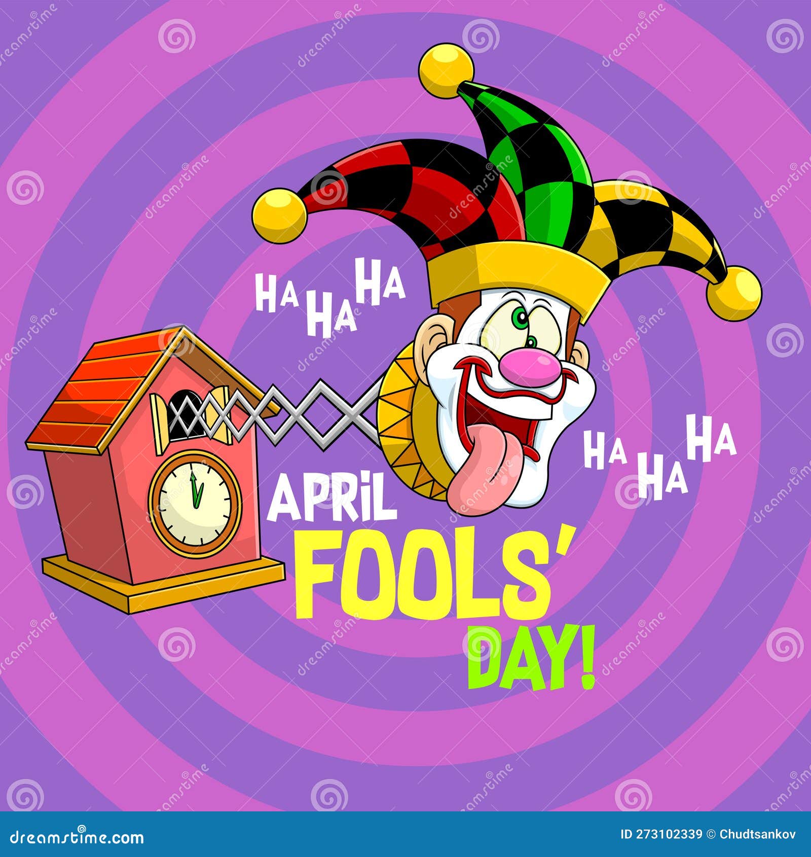 Funny Jolly Jester Toy Cartoon Character Exit from Cuckoo Birdhouse ...