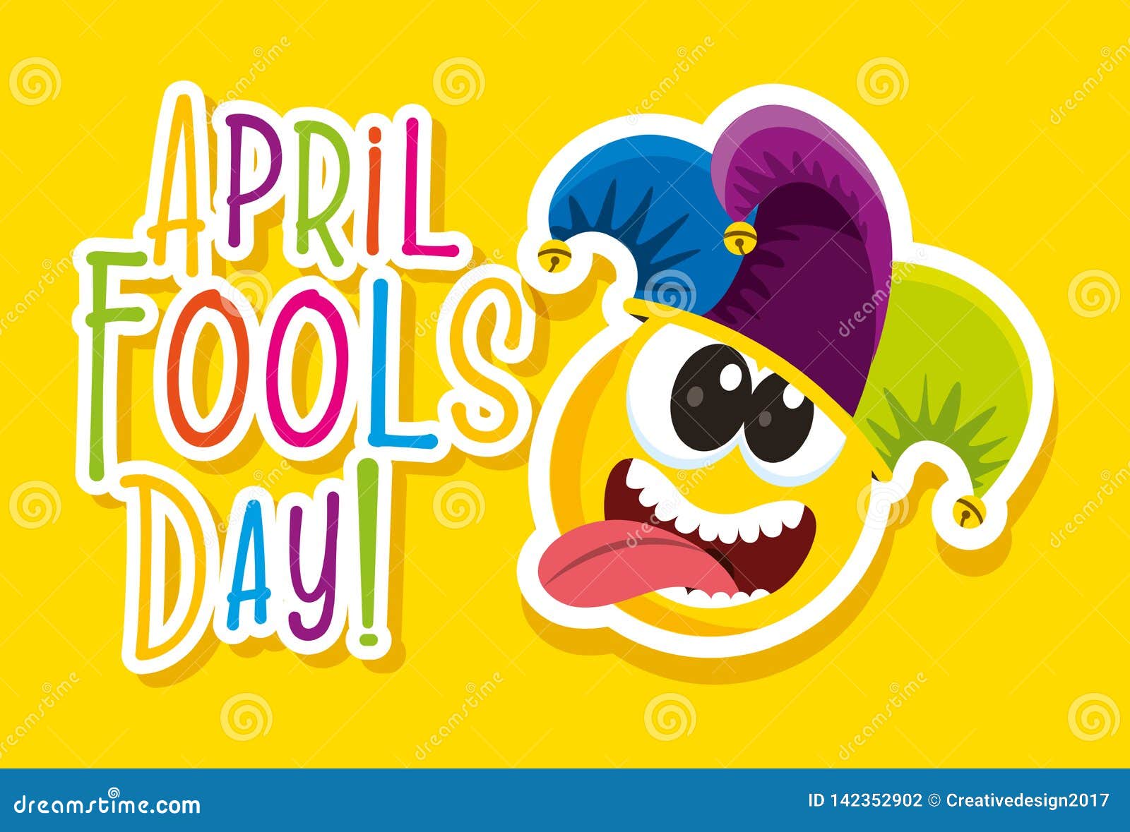 April fools day card stock vector. Illustration of emoji - 142352902