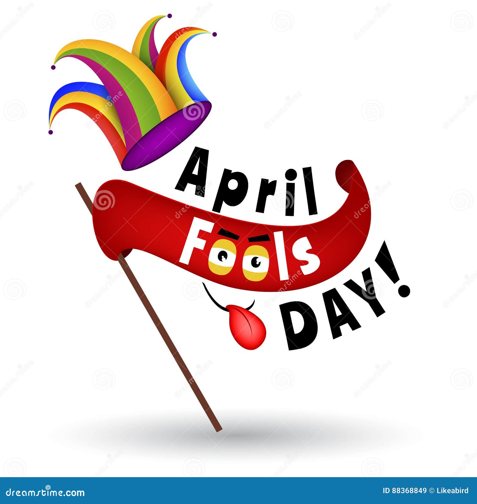 April Fools Day Cartoon Illustration Ilustração Stock - Ilustração de ...