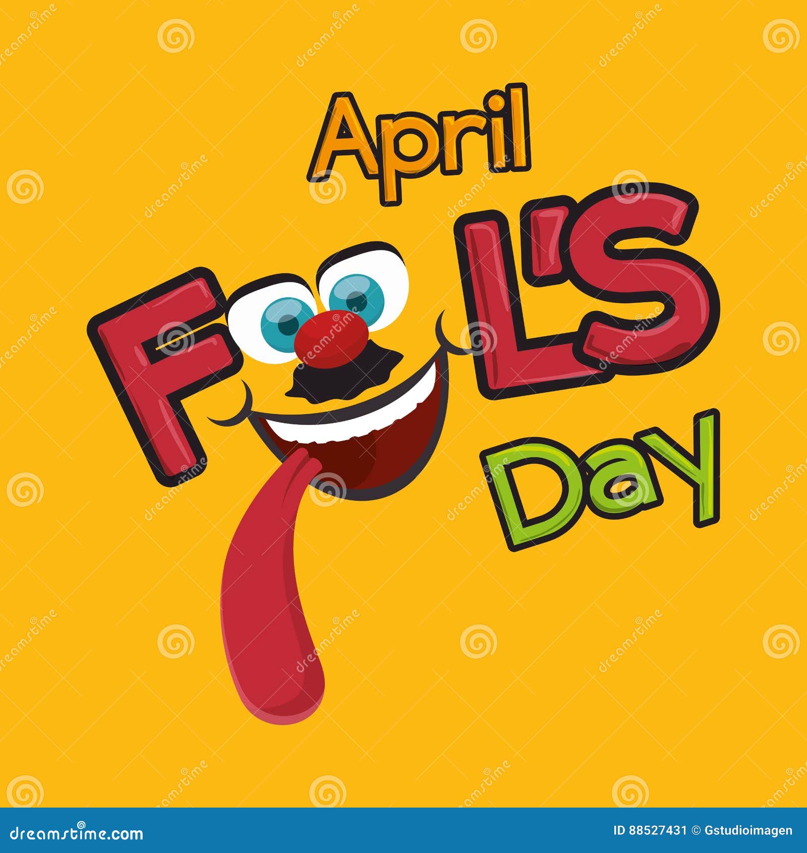 April Fools Day Celebration Card Stock Vector - Illustration of ...