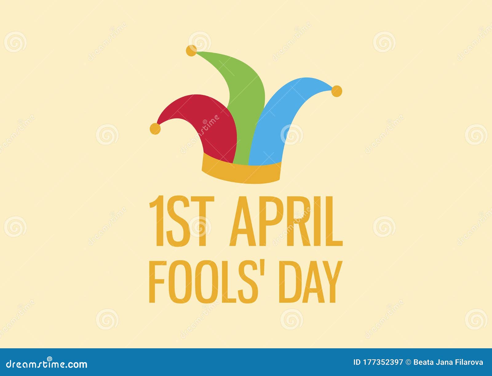April Fools` Day Inscription with Jester Hat Vector Stock Vector ...