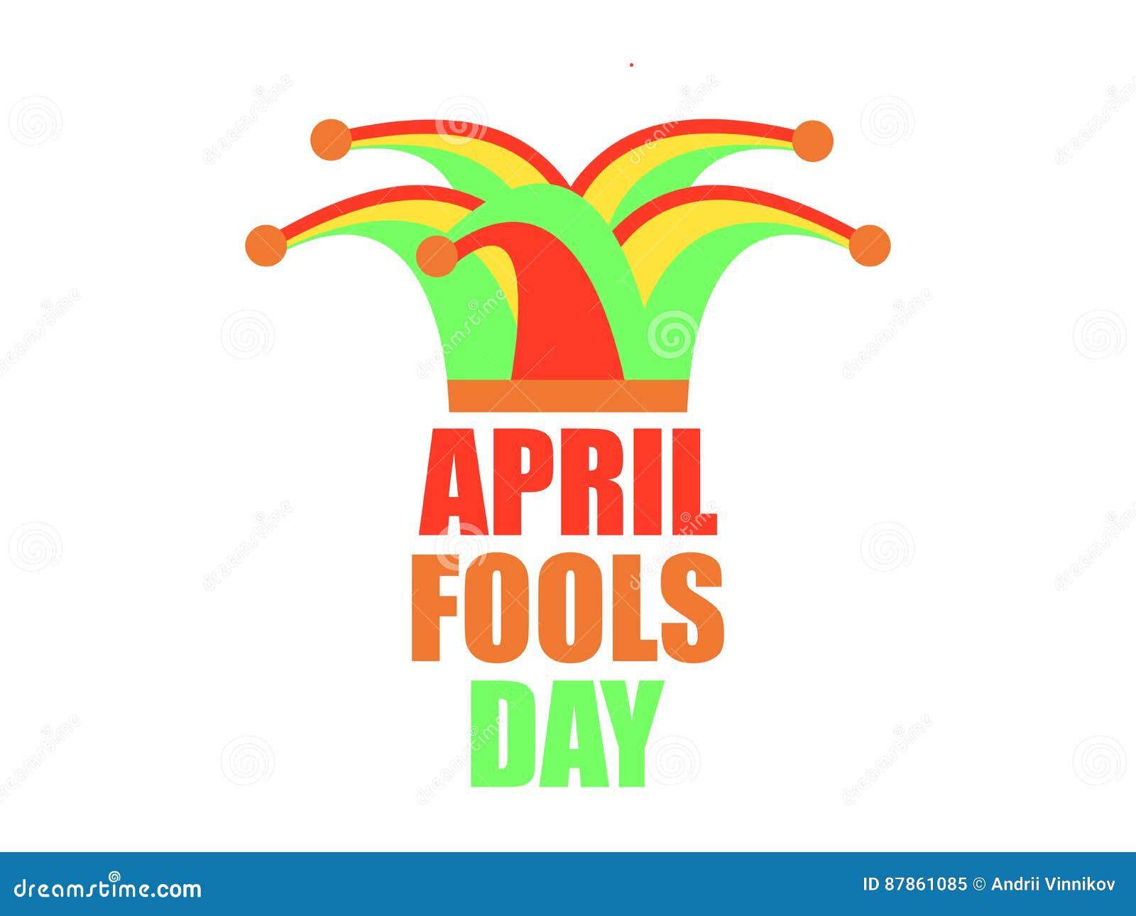 April Fools Day. Jester Hat, Cap and Bells Stock Vector - Illustration ...