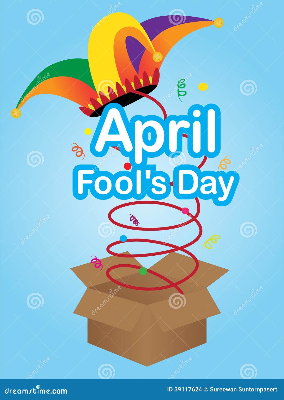 April Fools Day Sign with Jester Hat Stock Vector - Illustration of ...