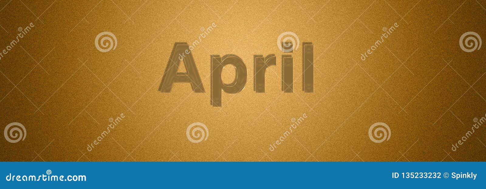 April Gold Text Title for Month Background Design Stock Illustration ...