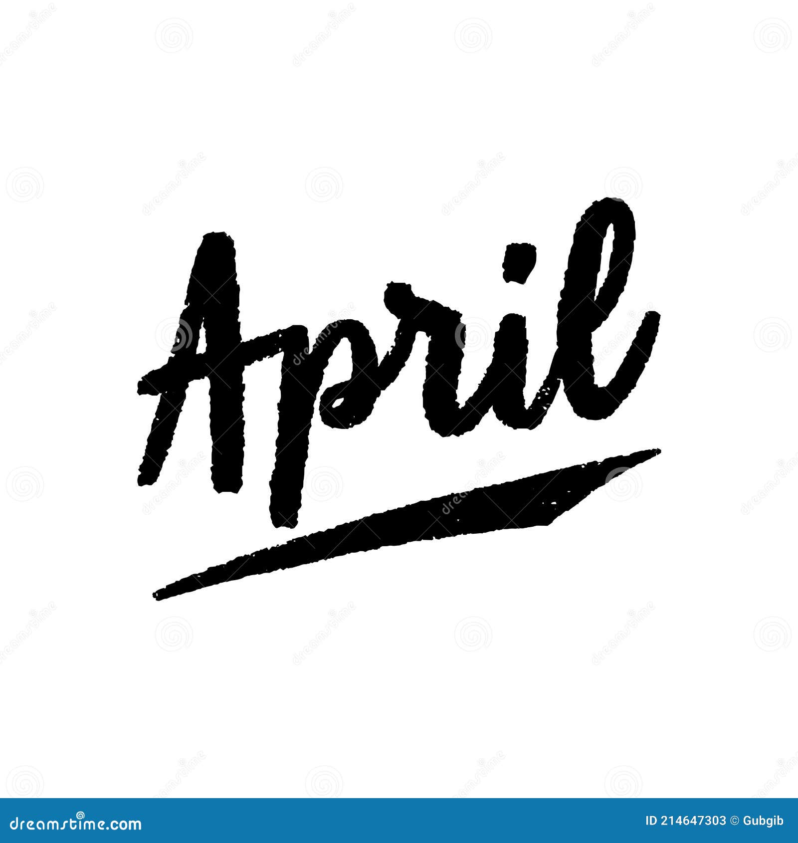 April Hand Lettering on White Background Stock Vector - Illustration of ...