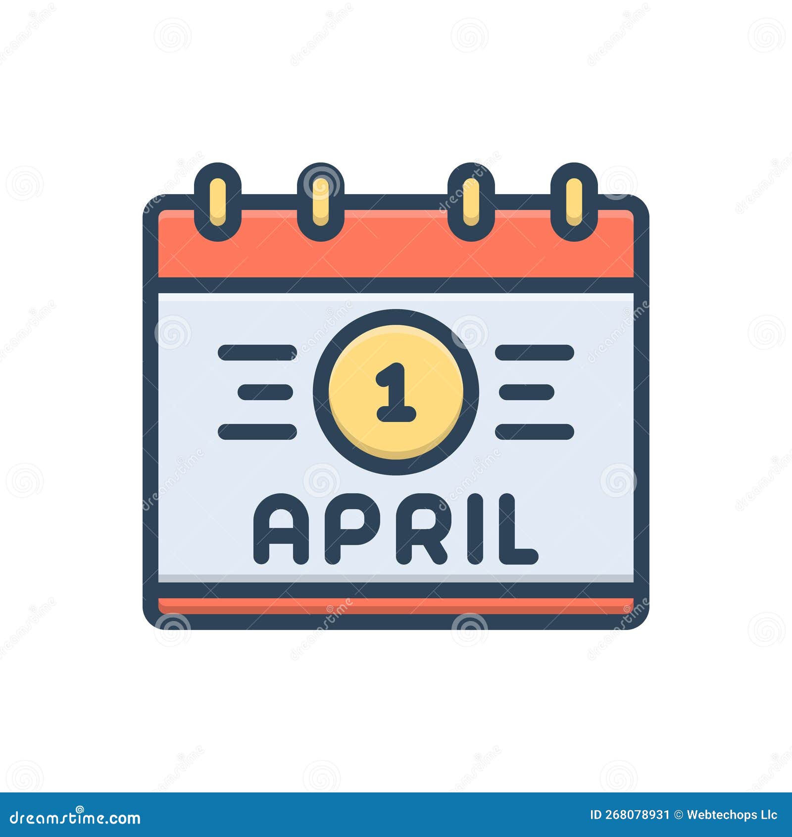 Color Illustration Icon for April, Calendar and Date Stock Illustration ...
