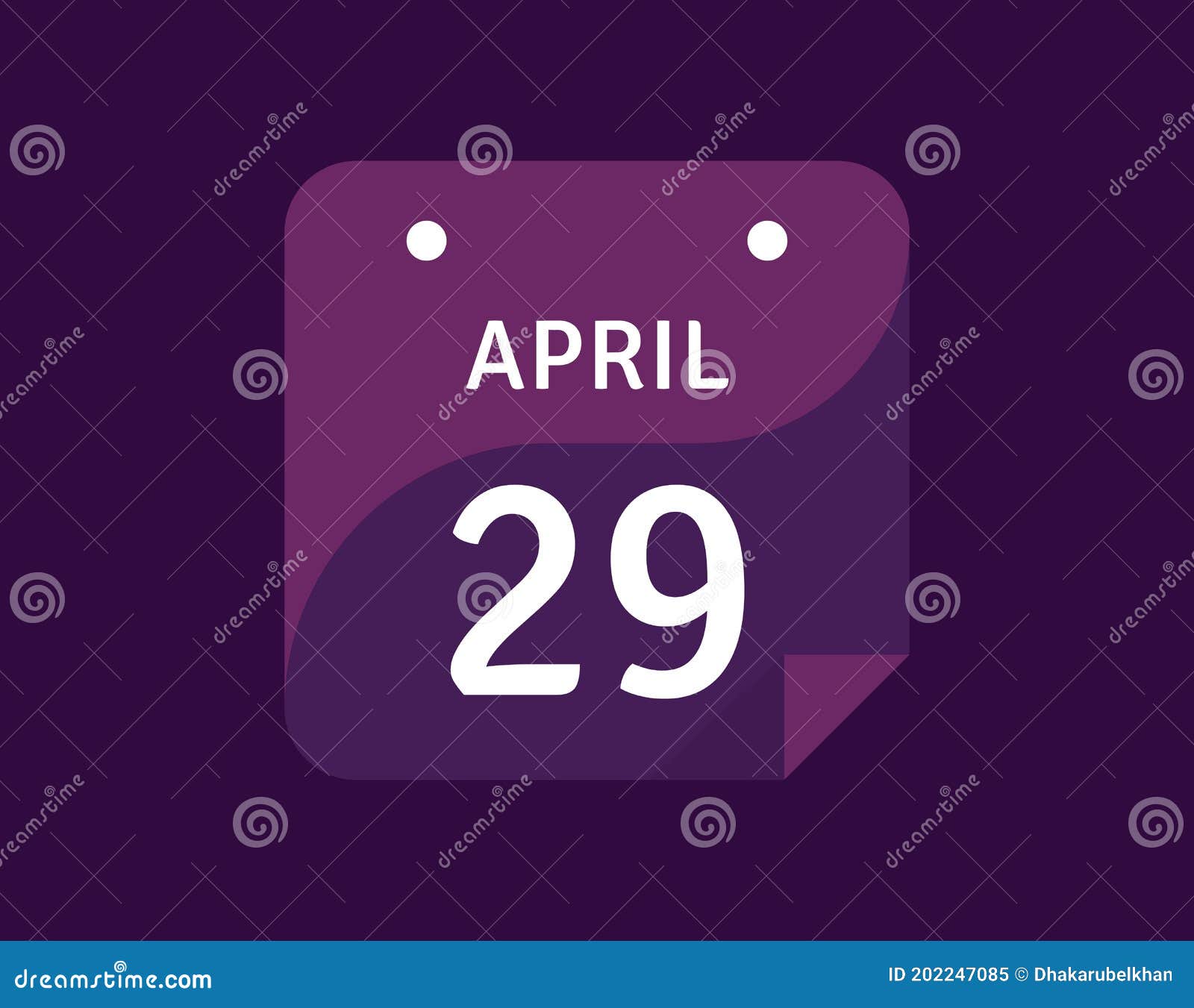 29 April, April 29 Icon Single Day Calendar Vector Illustration Stock ...
