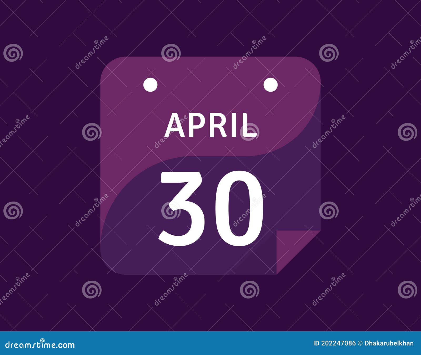 30 April, April 30 Icon Single Day Calendar Vector Illustration Stock ...