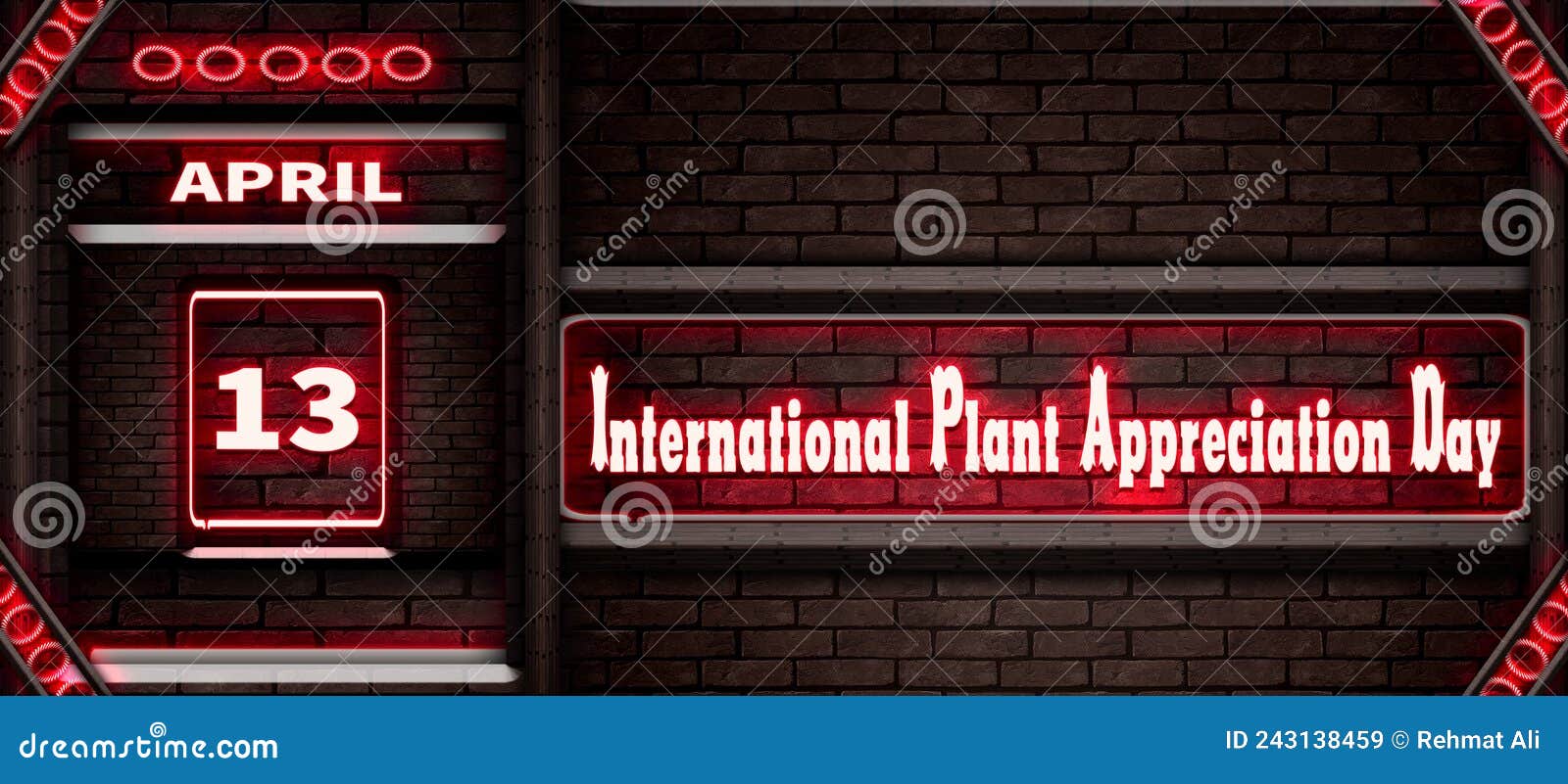 13 April International Plant Appreciation Day Neon Text Effect On