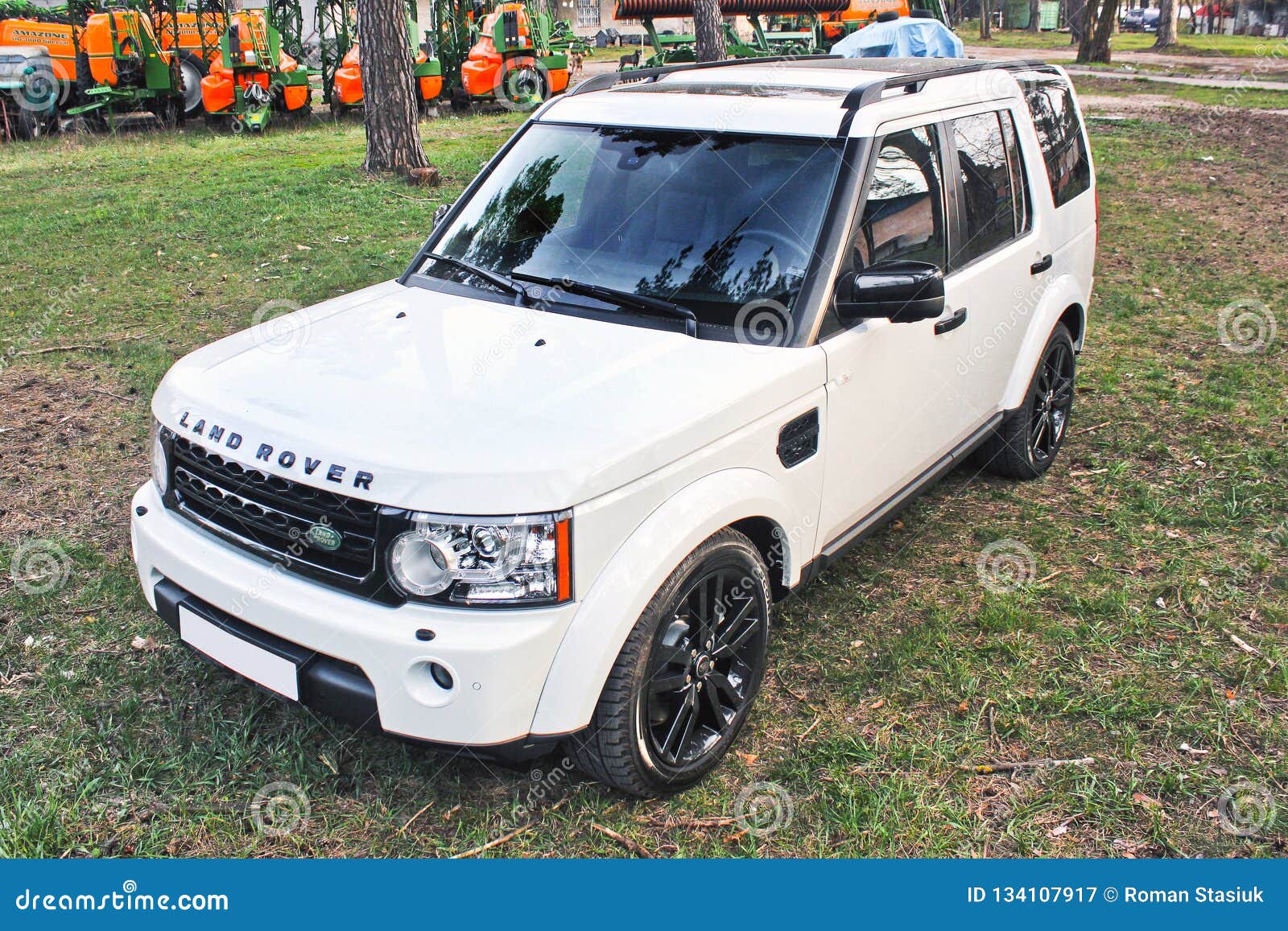 Kiev, Ukraine; April 20, 2016. Land Range Rover Discovery 4 in the ...