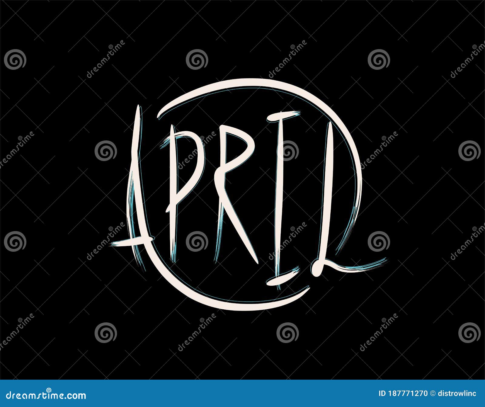 April Lettering Text on Black Background in Vector Illustration Stock ...