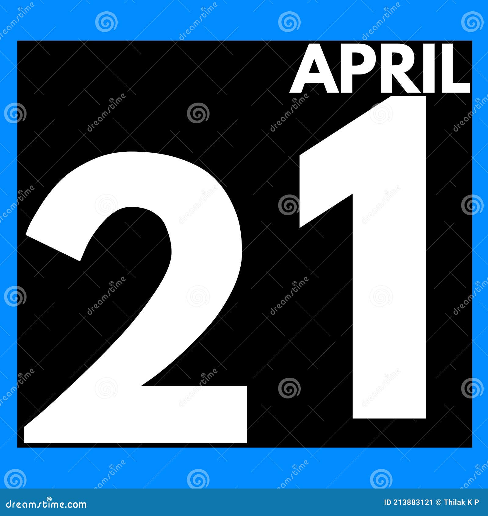 April 21 . Modern daily Calendar Icon .date ,day, Month Stock ...