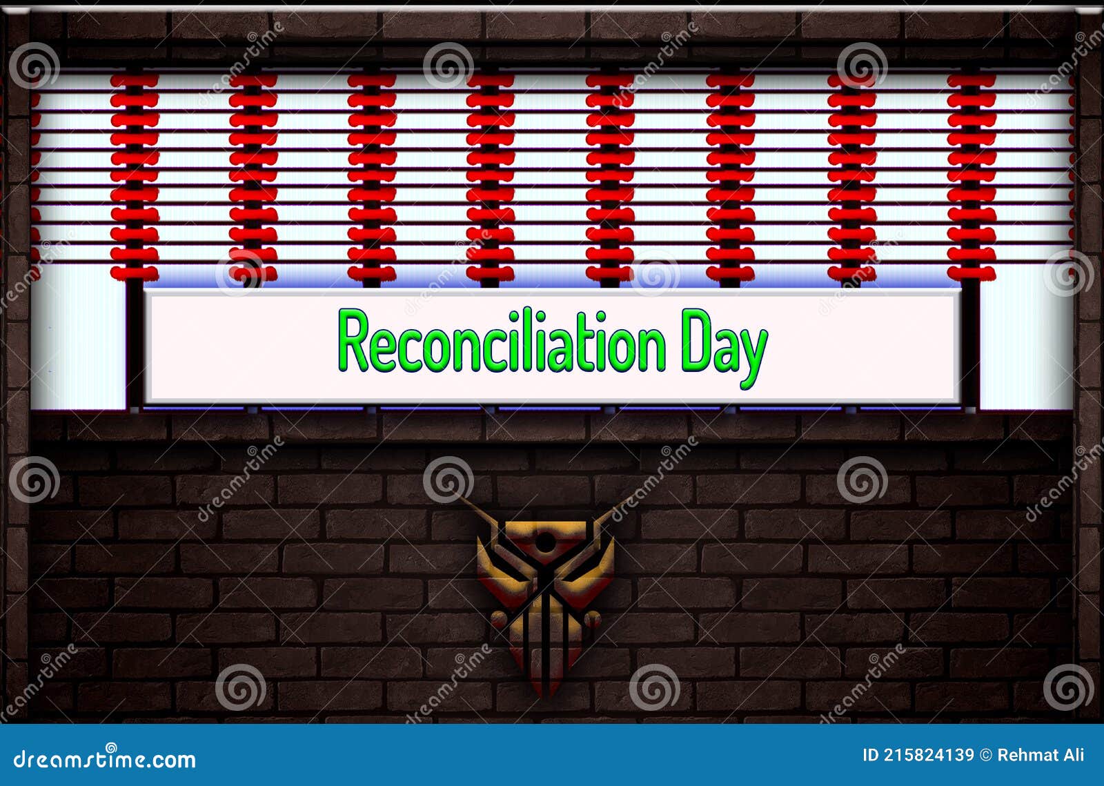 April Month Special Day Reconciliation Day Neon Text Effect On Bricks
