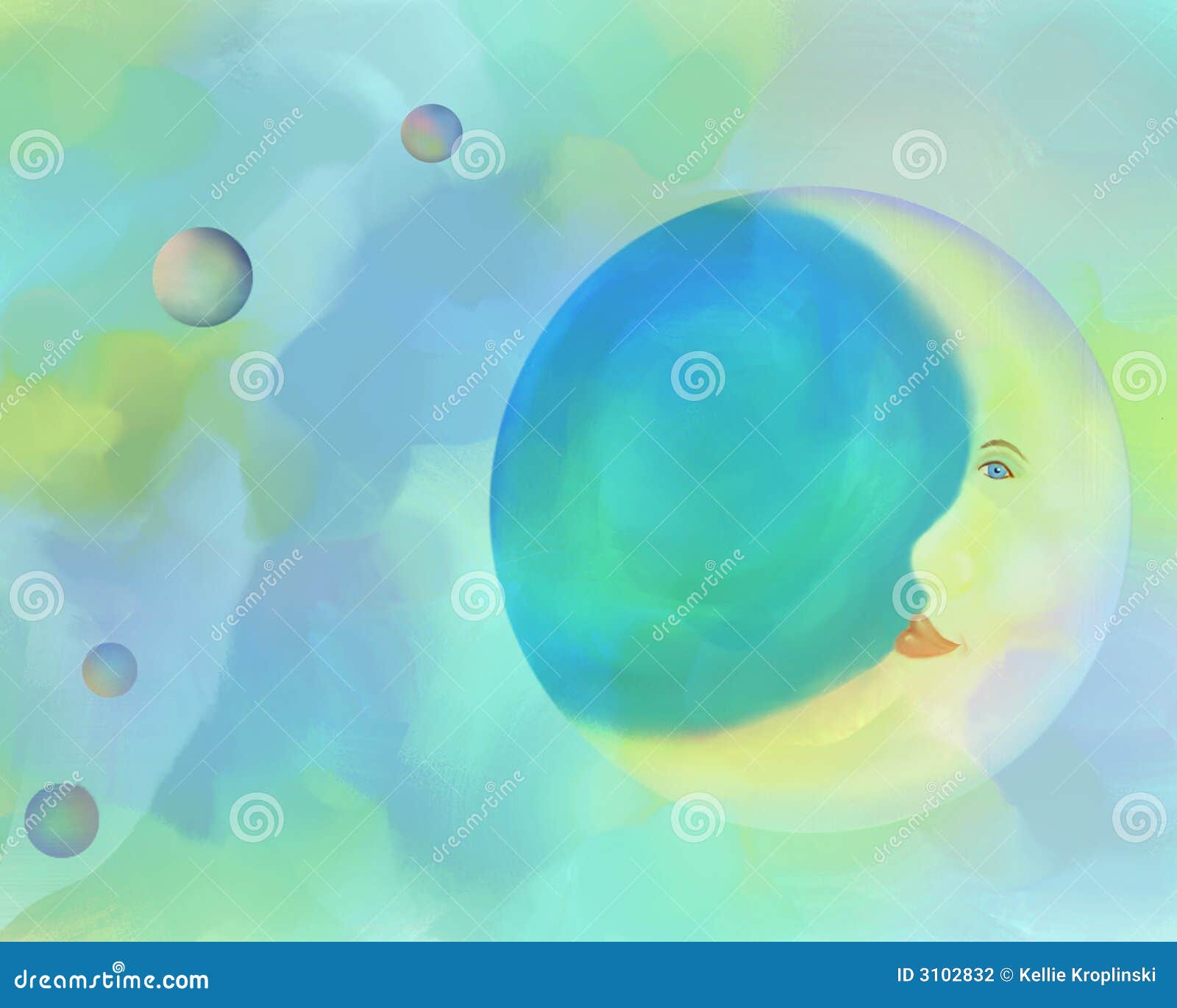 April Moon stock illustration. Illustration of painted - 3102832