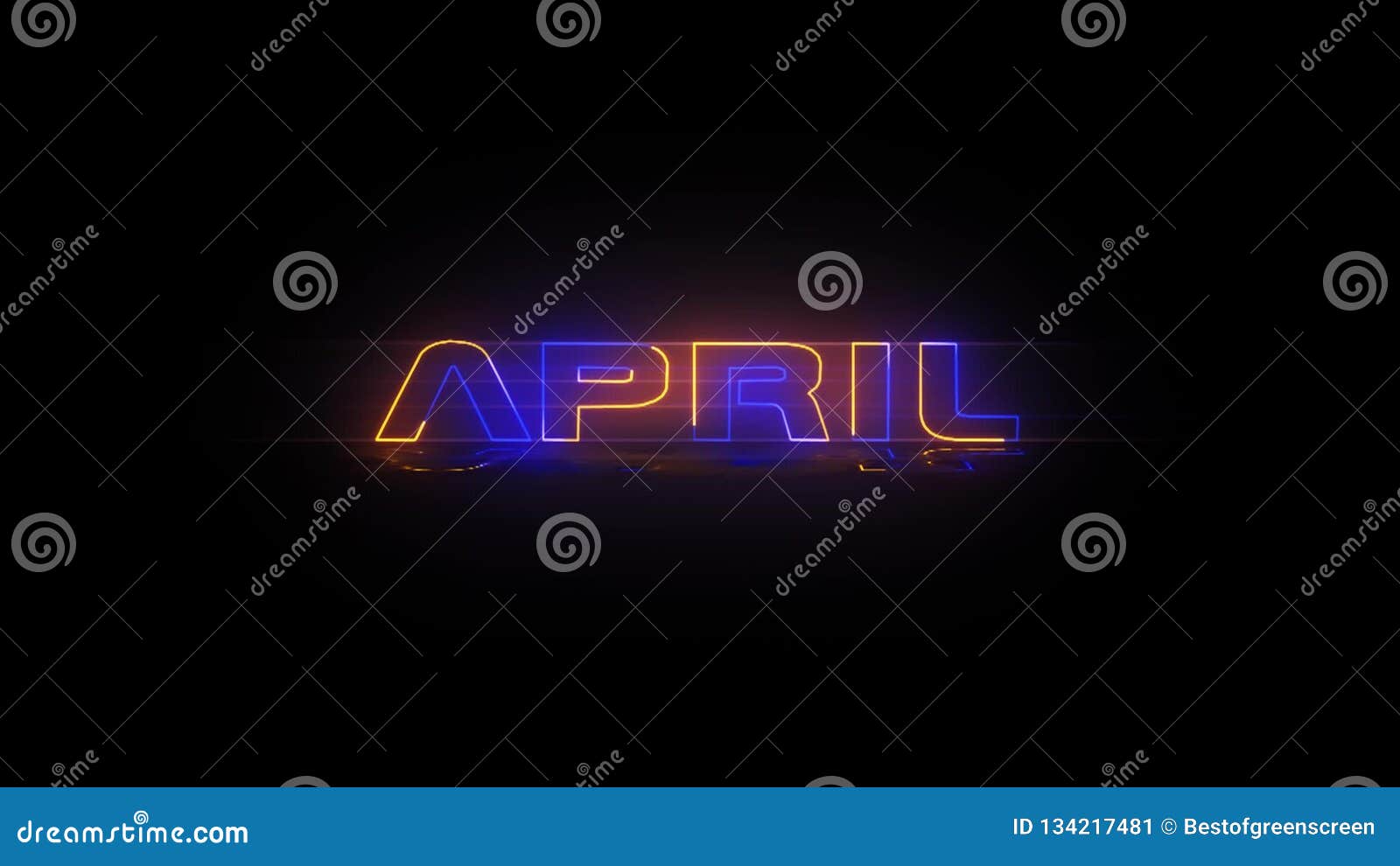 April - Neon Text Animation on Black Screen Stock Video - Video of ...