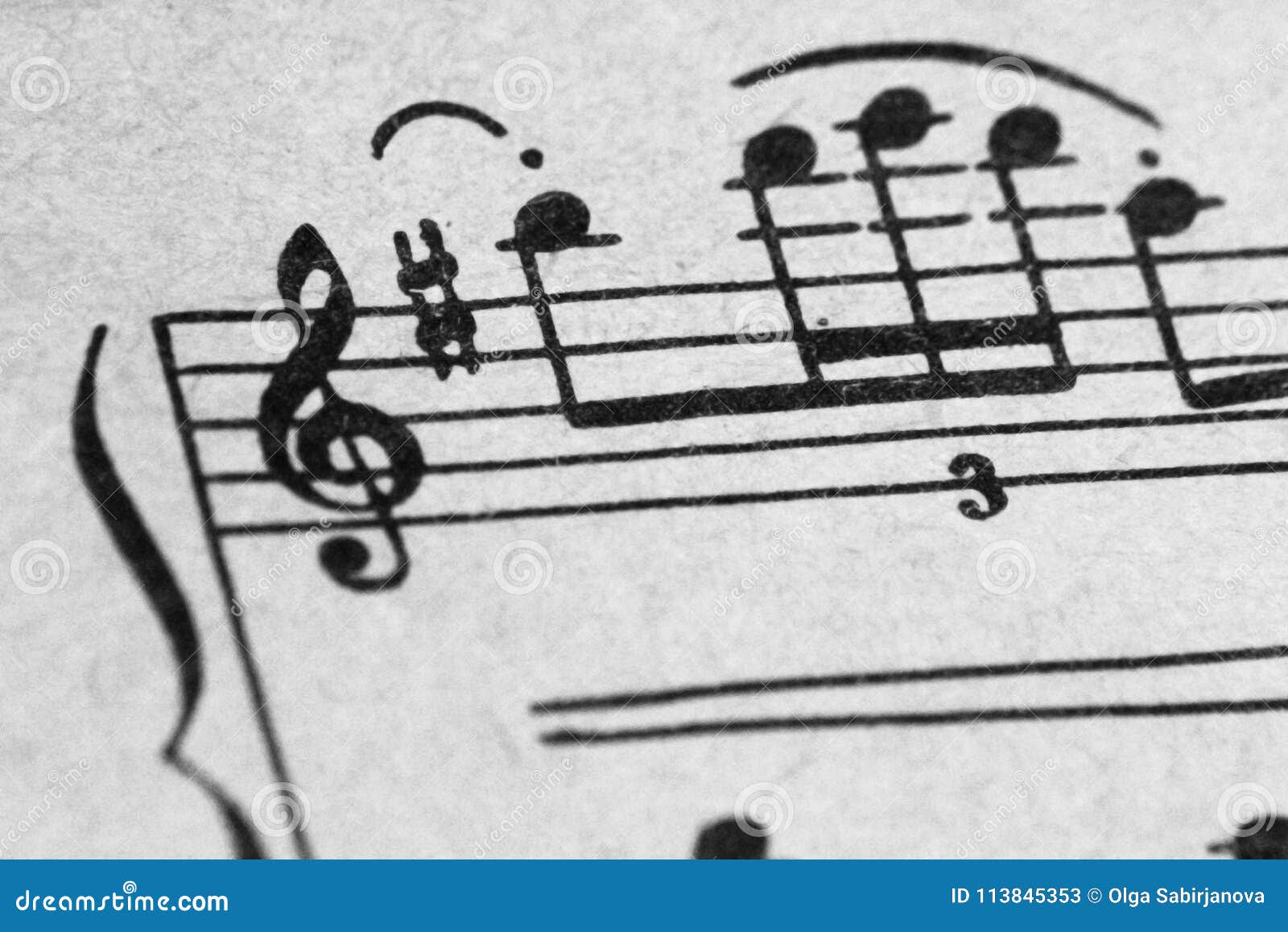 5 April 2018. Old Notes, Treble Clef, Close Stock Image - Image of ...