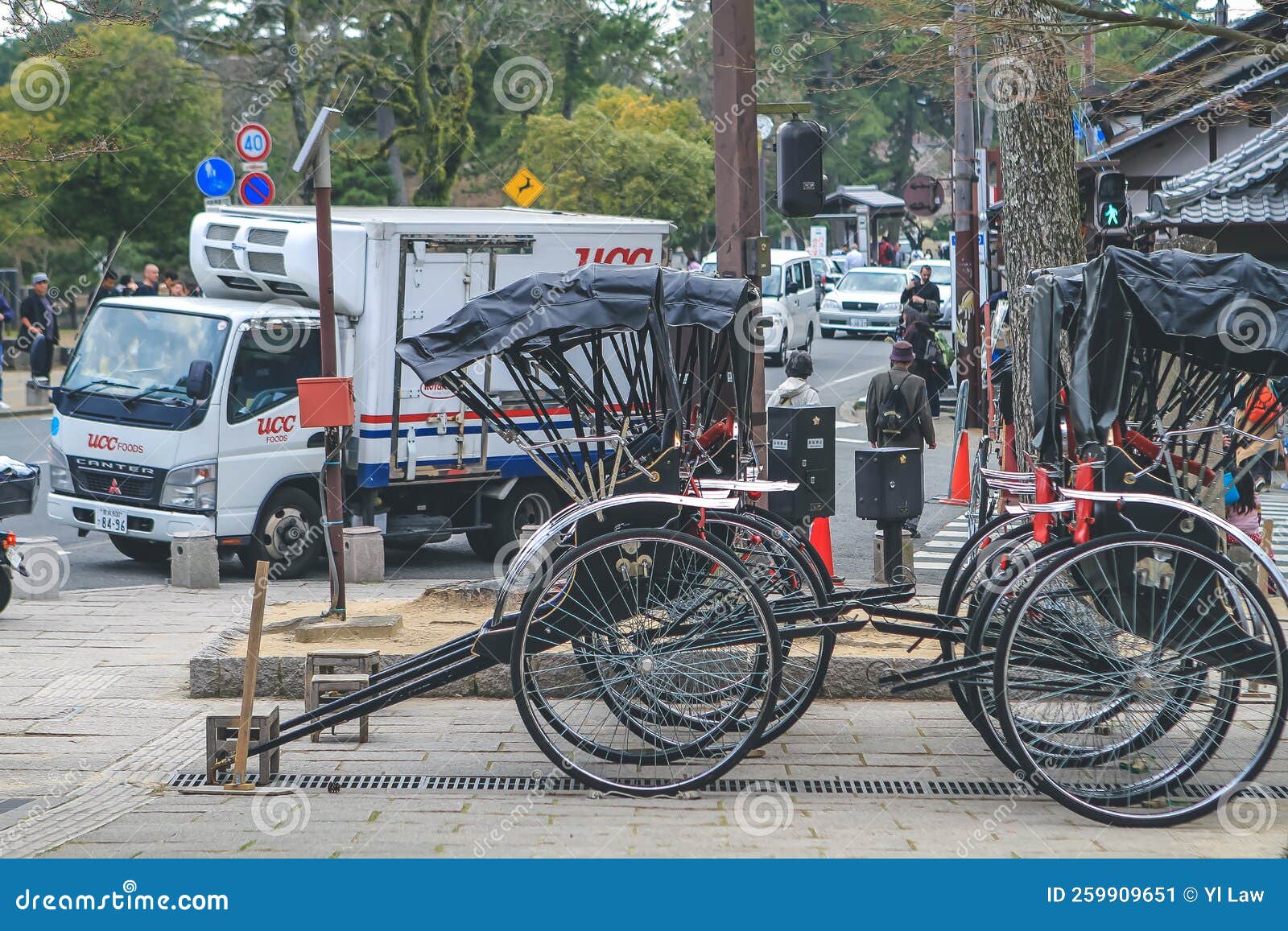 .9 April 2012 Pulled Rickshaws in the Nara Park , Japan Editorial Photo ...