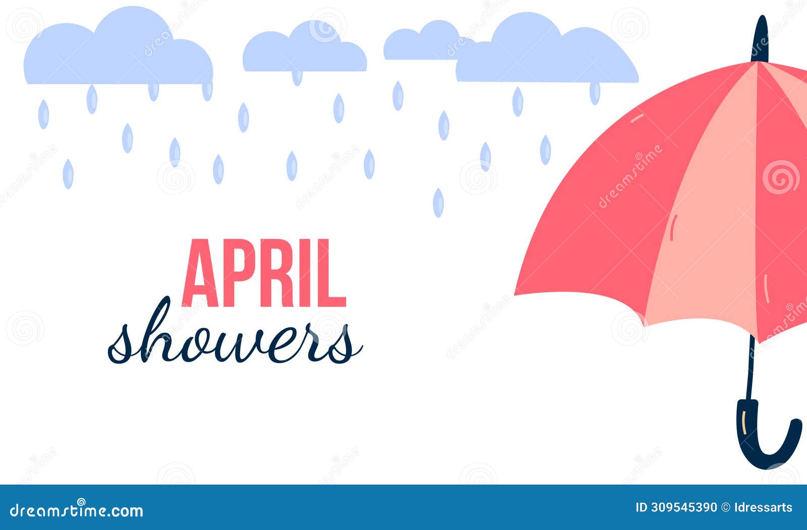 April Showers Background with Umbrella Stock Vector - Illustration of ...