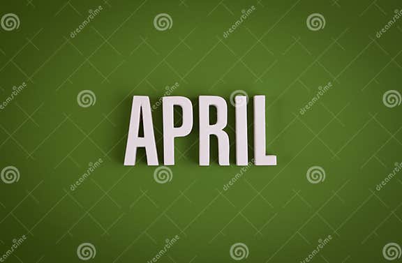 Month of April Sign Lettering on Solid Background Stock Photo - Image ...