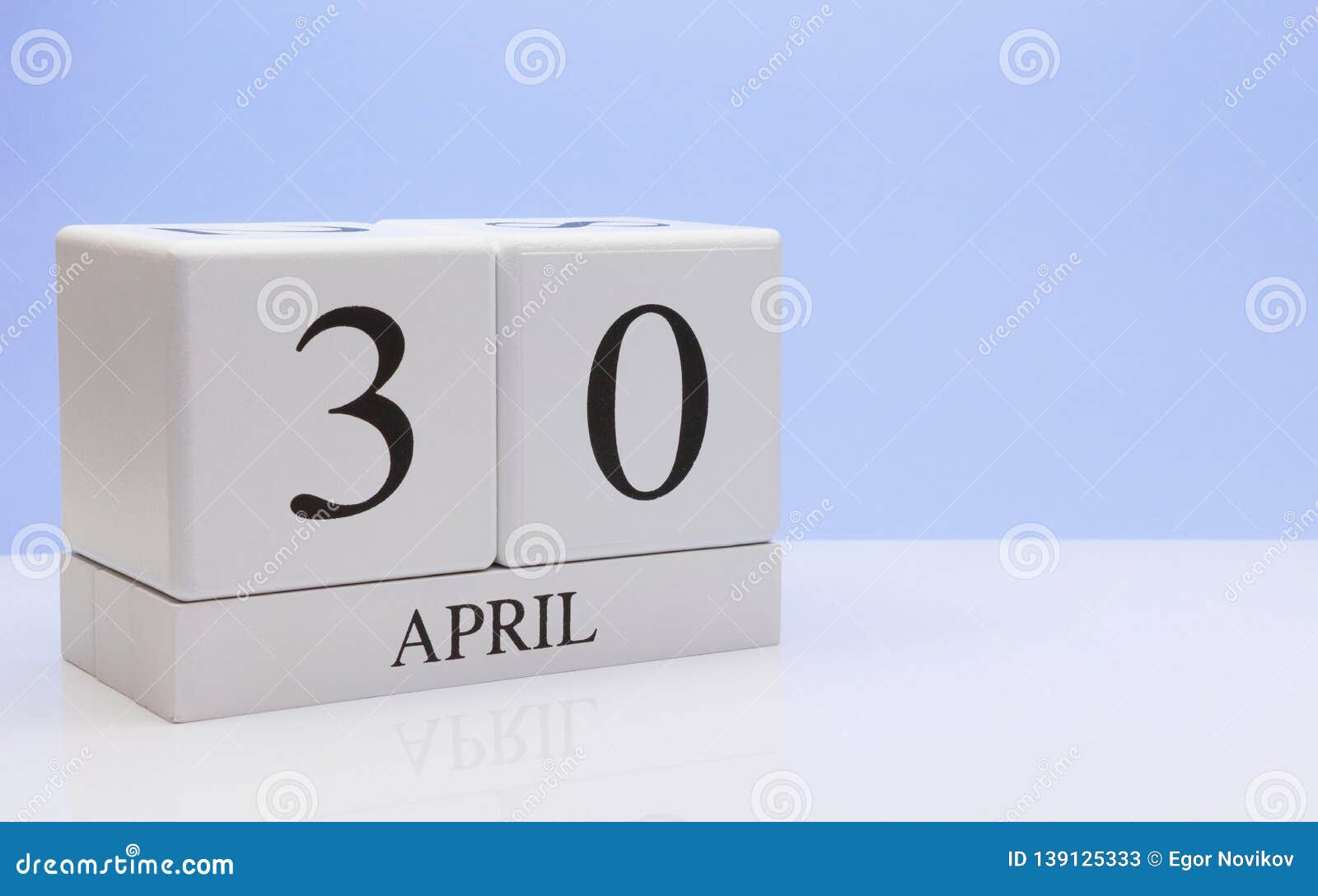 April 30st. Day 30 of Month, daily Calendar on White Table with ...