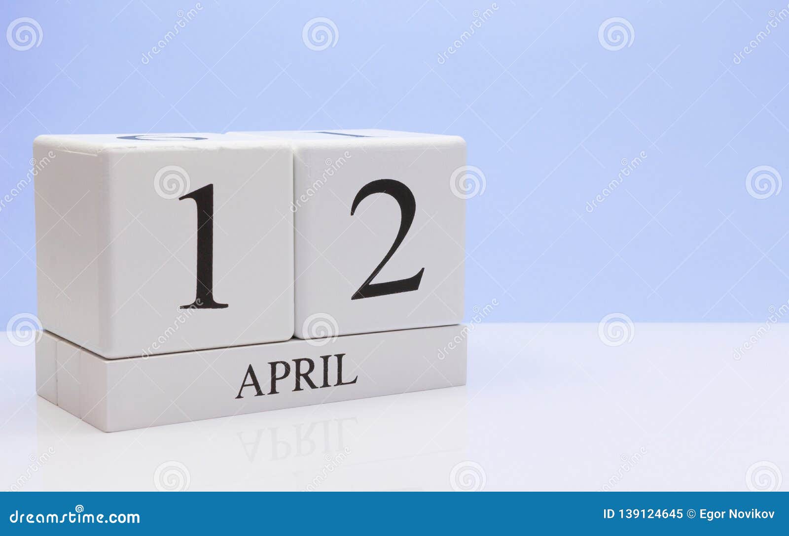 April 12st. Day 12 of Month, daily Calendar on White Table with ...