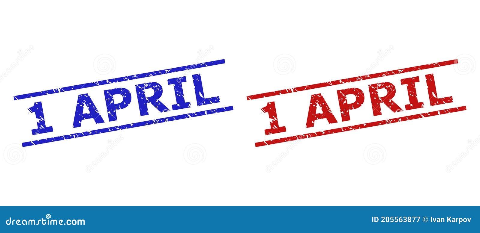 1 APRIL Stamp Seals with Unclean Surface and Parallel Lines Stock ...