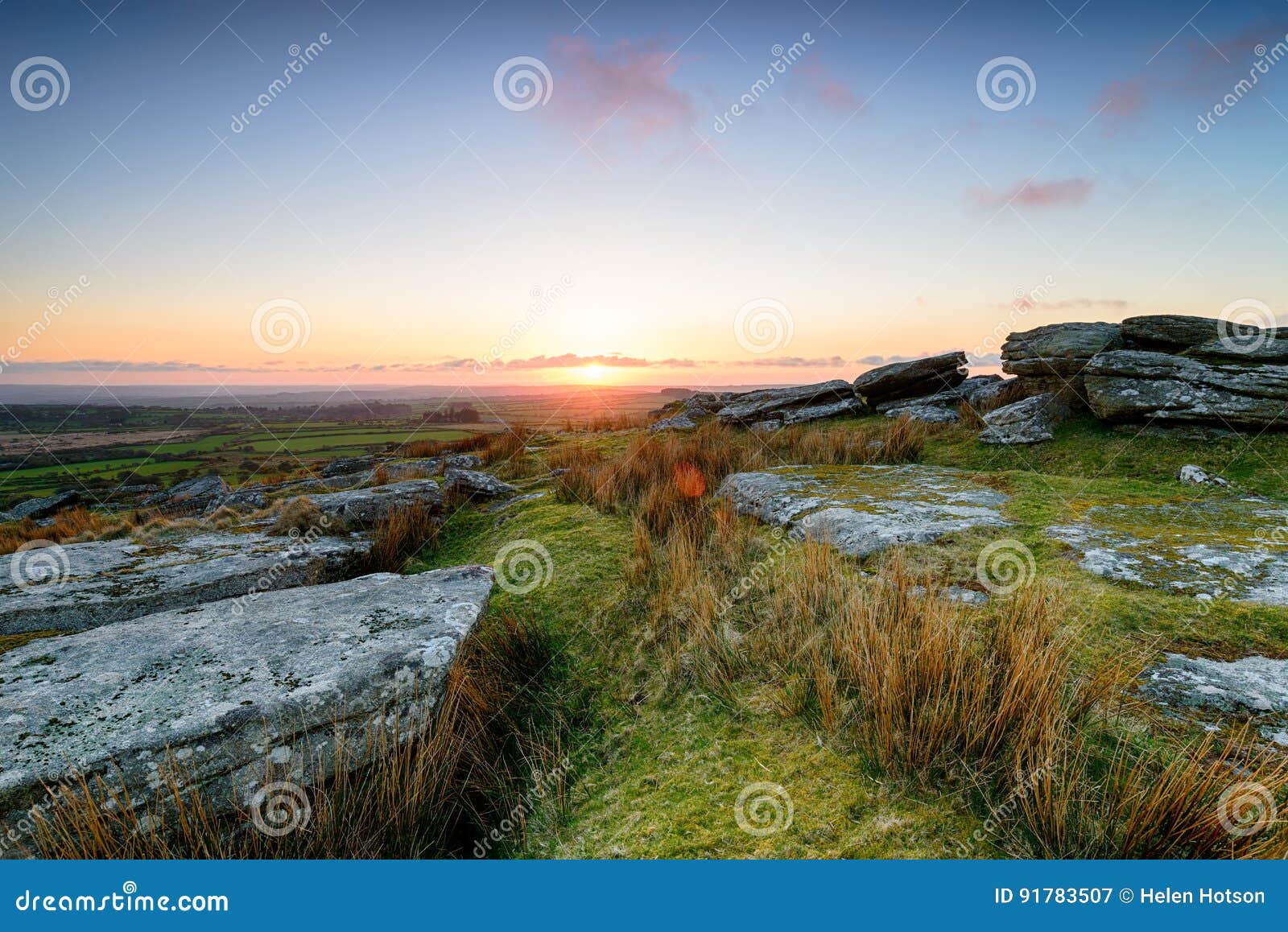 April Sunset on Bodmin Moor Stock Image - Image of landscape ...