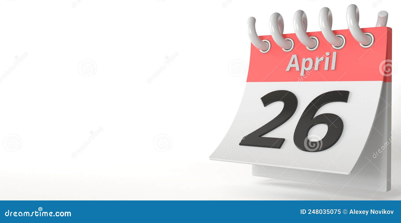 April 26 on a Tear-off Calendar, 3d Rendering Stock Illustration ...