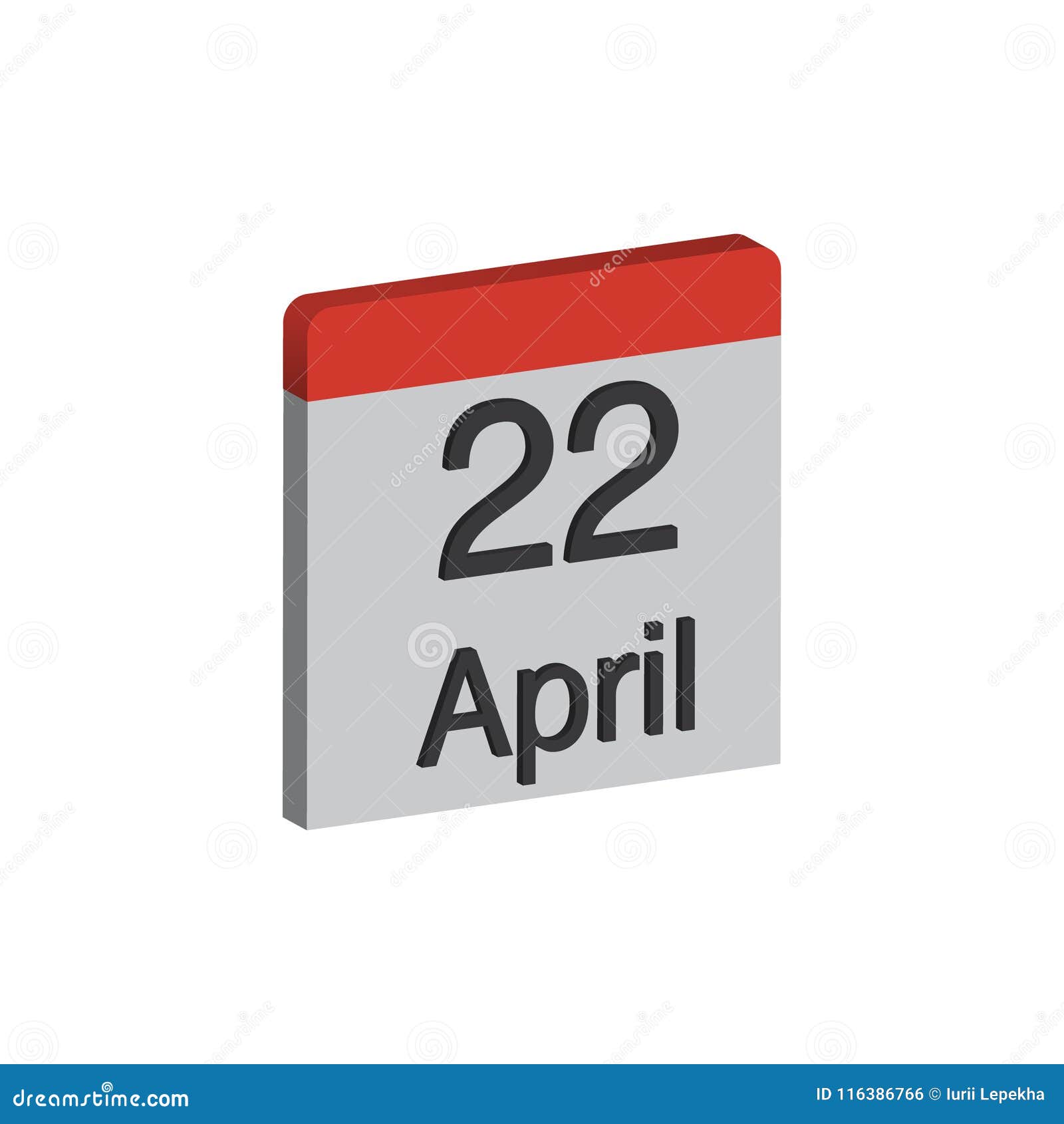 22 April, Text Design. Vector Calligraphy. Typography Poster. Usable As ...