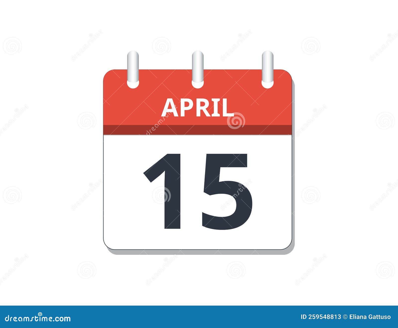 April 15th Calendar Icon Vector. Concept of Schedule, Business and ...