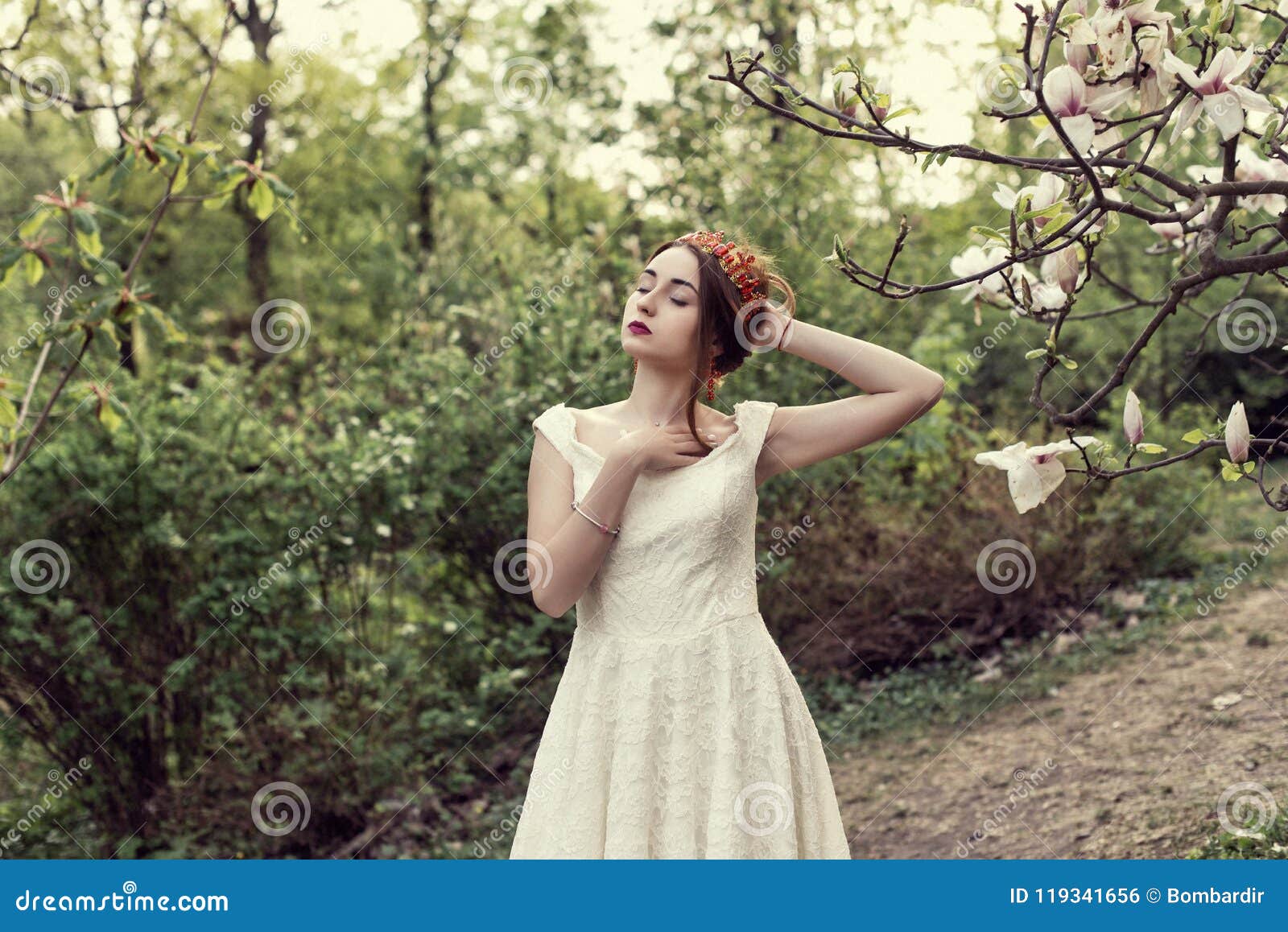 April Walk in the Green Park Stock Photo - Image of model, landscape ...