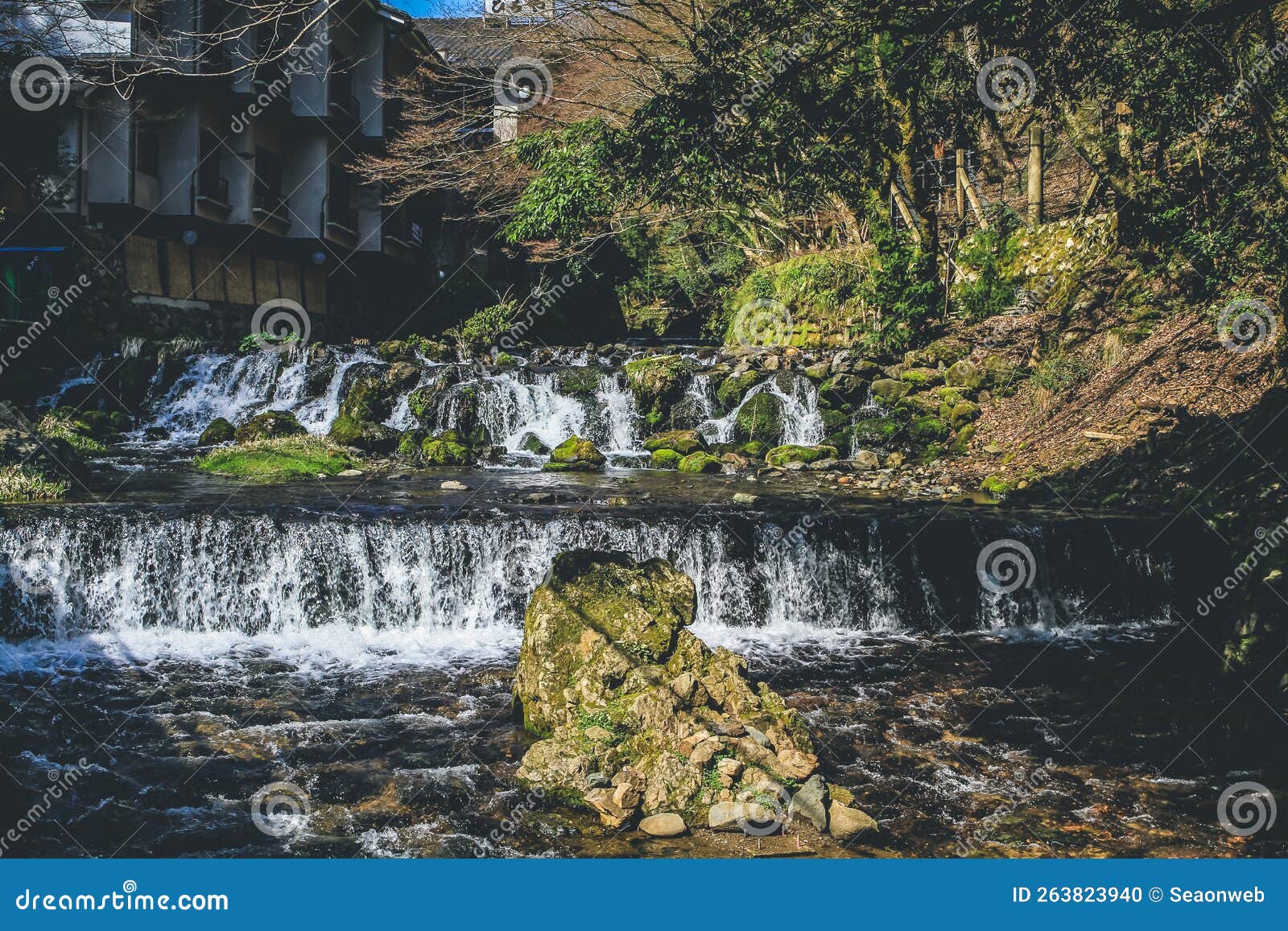 The Water Flowing, Scenery of Kibune River 12 April 2012 Stock Photo ...