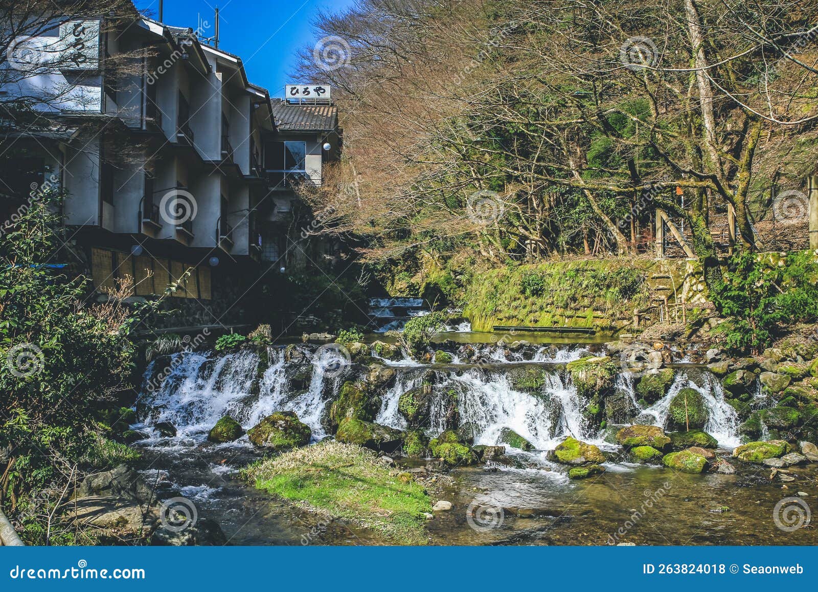 The Water Flowing, Scenery of Kibune River 12 April 2012 Stock Photo ...