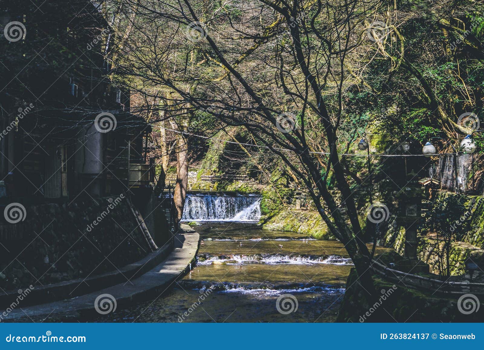 The Water Flowing, Scenery of Kibune River 12 April 2012 Stock Image ...