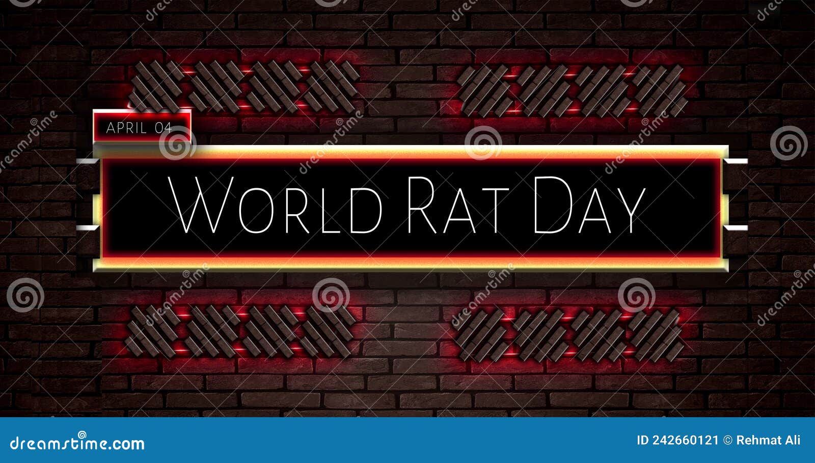 04 April, World Rat Day, Text Effect on Bricks Background Stock ...