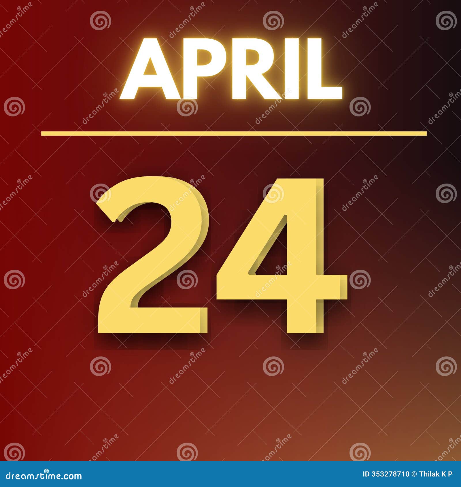 April 24 , Calendar , daily Calendar Icon in Flat Design Style Stock ...