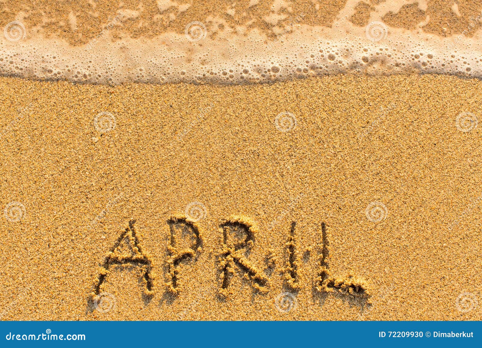 April - Written by Hand on a Golden Beach Sand. Calendar. Stock Photo ...
